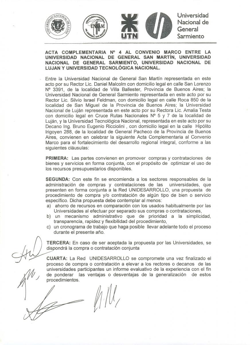 Actas Complementarias | Unidesarrollo